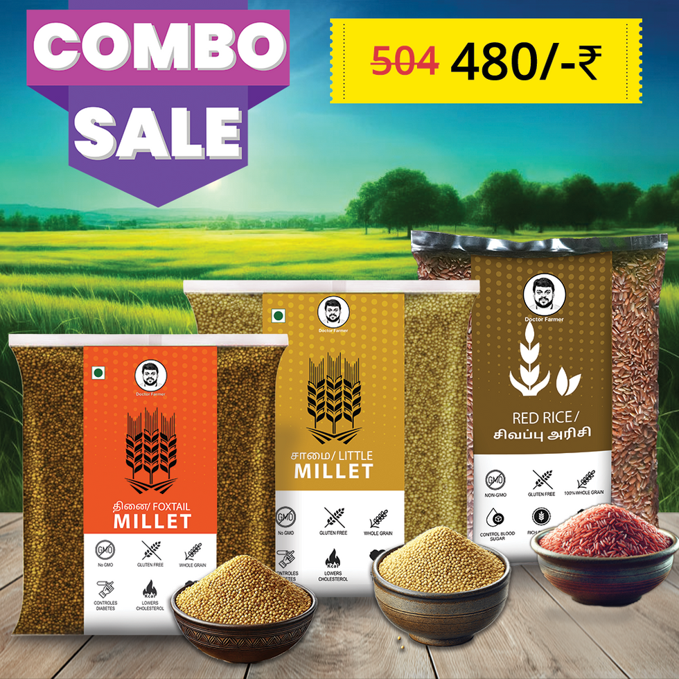 Doctor Farmer Red Rice, Samai Millet & Thinai Millet Combo Pack – True ...